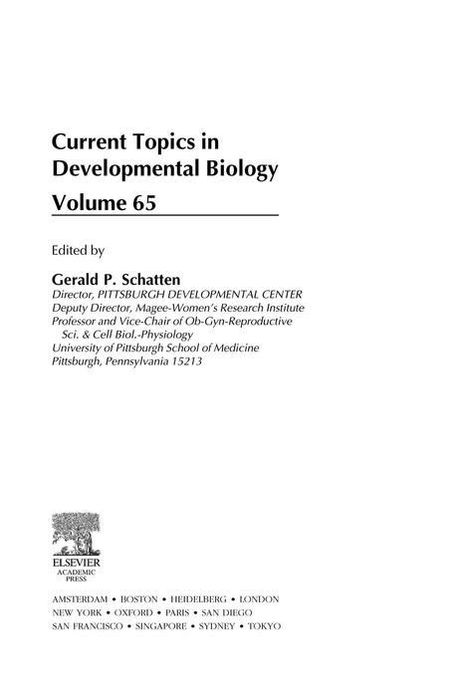Current Topics In Developmental Biology | Schatten, Gerald P. (EDT) - 교보문고