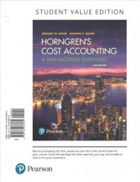 Horngren's Cost Accounting, Student Value Edition Plus Mylab Accounting ...
