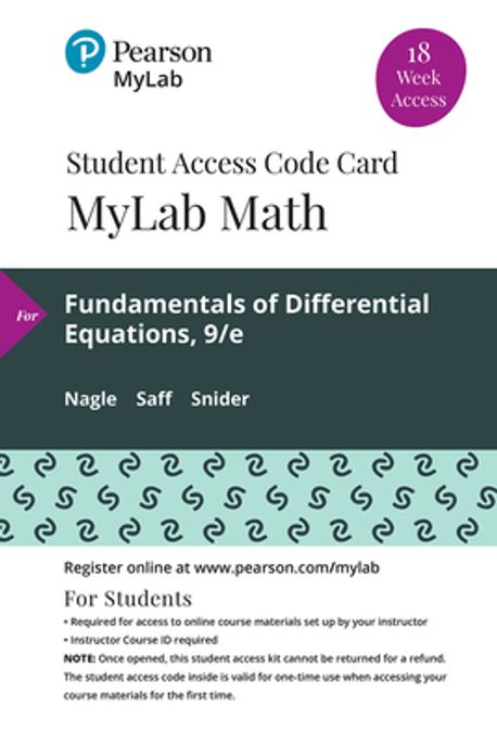 Mylab Math with Pearson Etext -- 18 Week Standalone Access Card -- For ...