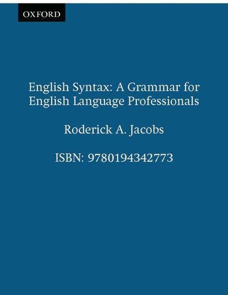 English Syntax : A Grammar for English Language Professionals | - 교보문고