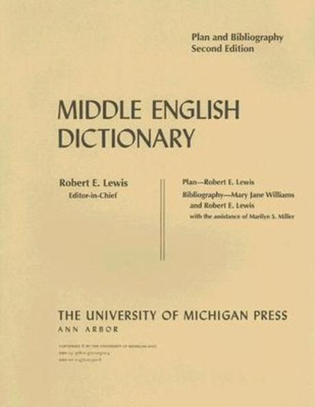 Middle English Dictionary | Lewis, Robert E./ Williams, Mary Jane ...