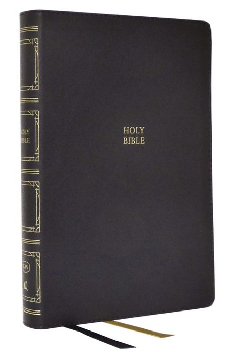 Kjv, Paragraph-Style Large Print Thinline Bible, Leathersoft, Black ...