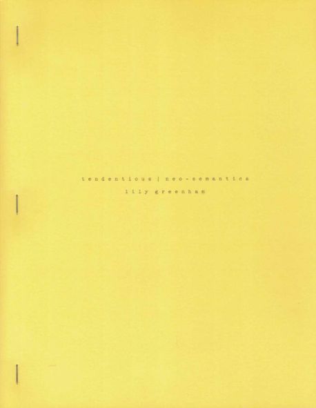 Tendentious Neo-Semantics | Lily Greenham - 교보문고