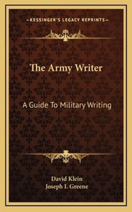 The Army Writer | Klein, David - 교보문고