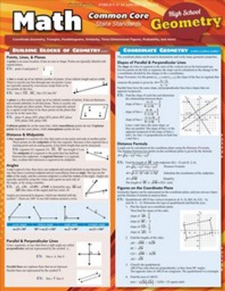 Math Common Core Geometry - 10th Grade | Barcharts - 교보문고