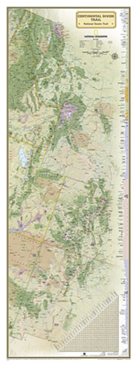National Geographic Continental Divide Trail Wall Map - Laminated (18 X ...