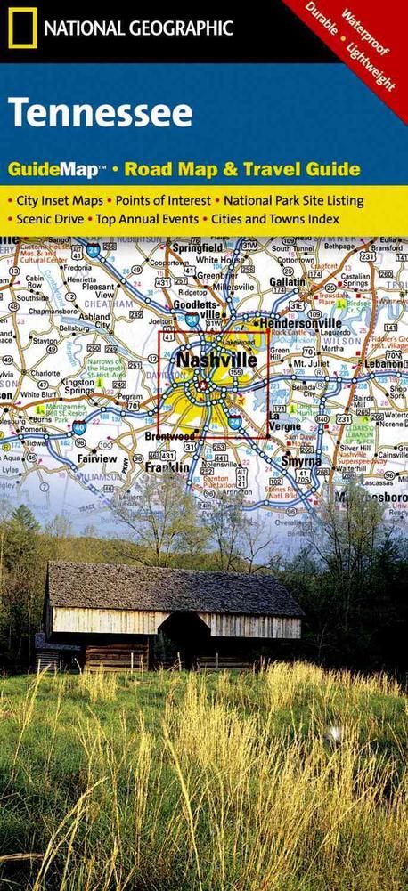Tennessee Road Map & Travel Guide | National Geographic Maps - 교보문고