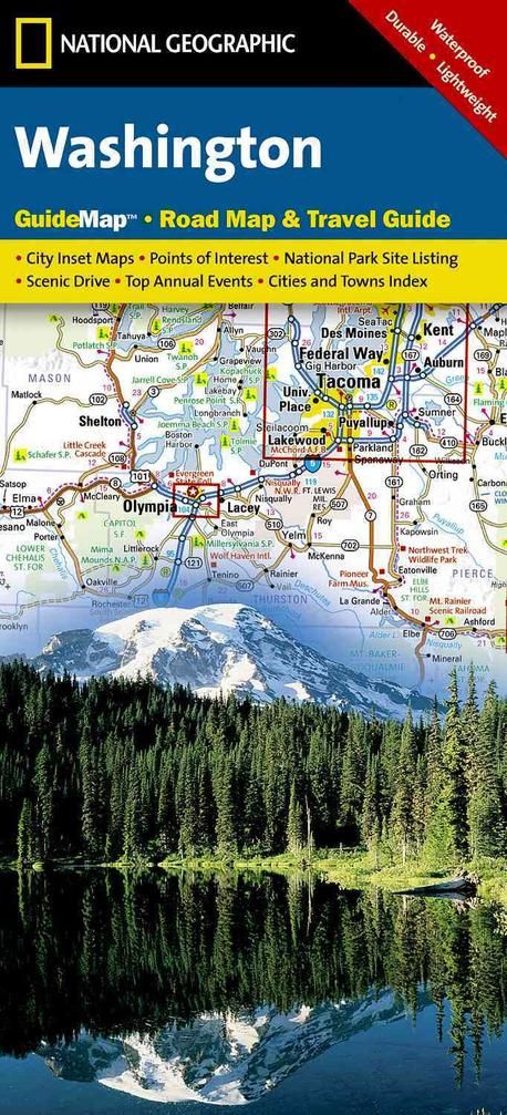 Washington Road Map & Travel Guide | National Geographic Maps - 교보문고