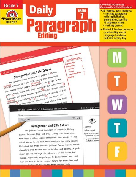 EM 2837 Daily Paragraph Editing Grade 7 | Evan-Moor - 교보문고