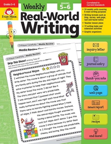 Weekly Real-World Writing, Grade 5 - 6 Teacher Resource | Evan-Moor ...