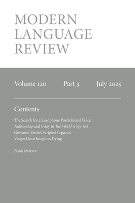 Modern Language Review (120.3) July 2025 | Wheeler, Duncan - 교보문고