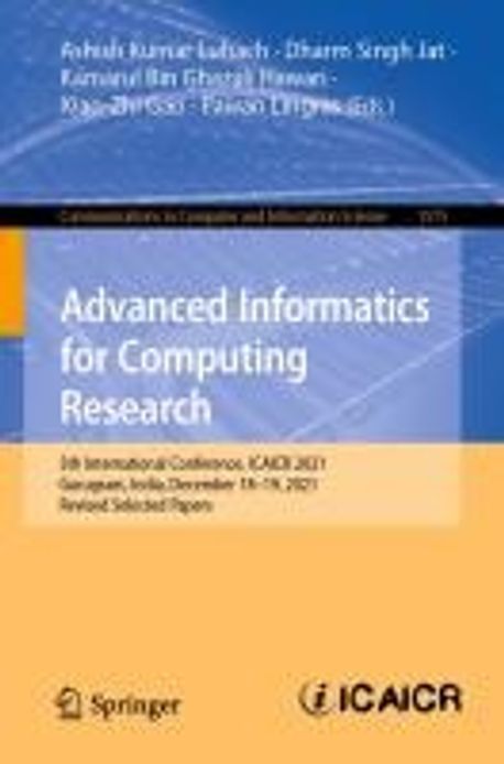 Advanced Informatics for Computing Research | Luhach, Ashish Kumar - 교보문고