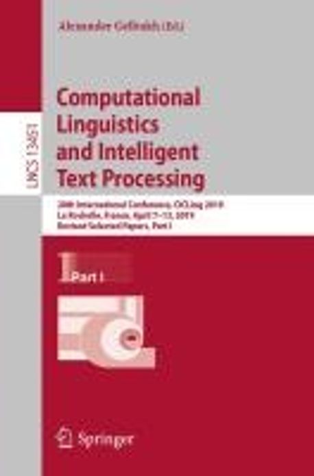Computational Linguistics and Intelligent Text Processing | Gelbukh, Alexander - 교보문고