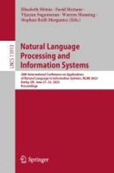 Natural Language Processing and Information Systems | Metais, Elisabeth ...
