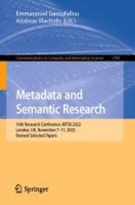 Metadata and Semantic Research | Vlachidis, Andreas - 교보문고