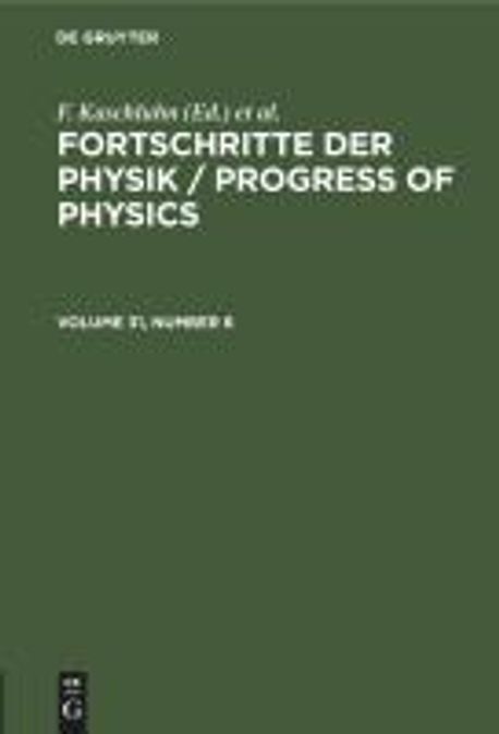 Fortschritte der Physik / Progress of Physics | No Contributor - 교보문고