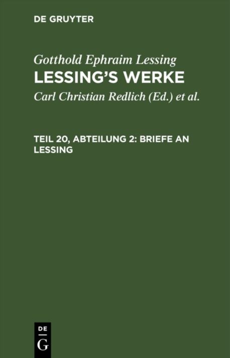 Briefe an Lessing | Lessing, Gotthold Ephraim - 교보문고
