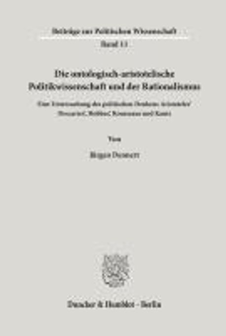 Die Ontologisch-Aristotelische Politikwissenschaft Und Der ...