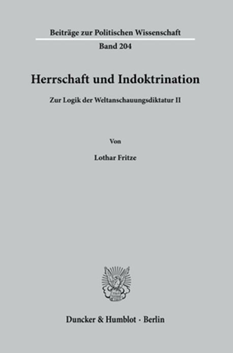 Herrschaft Und Indoktrination | Fritze, Lothar - 교보문고