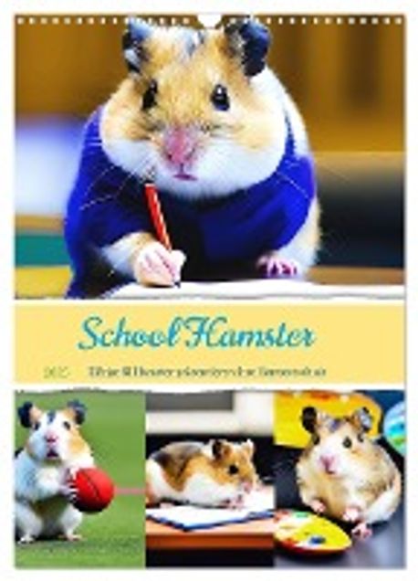 School Hamster - Eifrige KI Hamster praesentieren ihre Hamsterschule ...