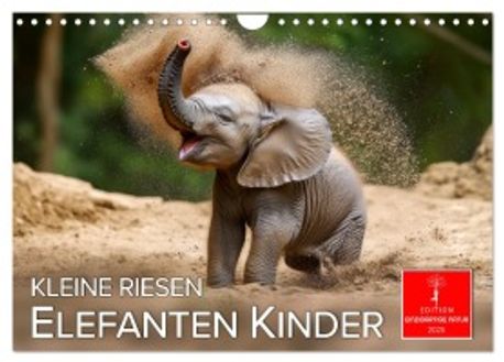 Elefanten Kinder - kleine Riesen (Wandkalender 2025 DIN A4 quer ...