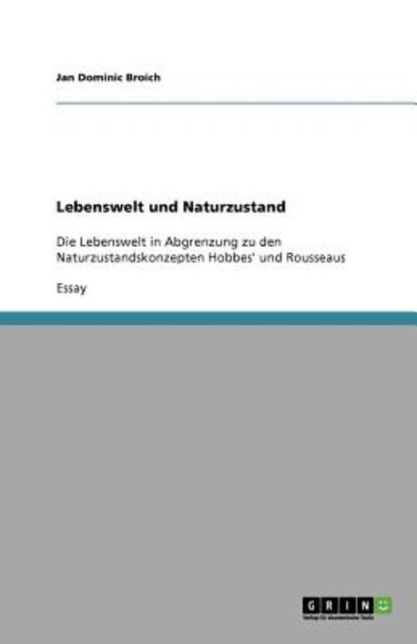 Lebenswelt und Naturzustand | Broich, Jan Dominic - 교보문고