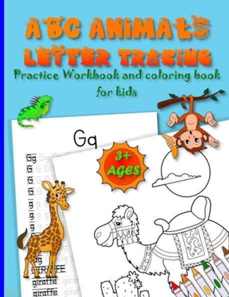 ABC ANIMALS LETTER TRACING practice workbook and coloring book for kids ...