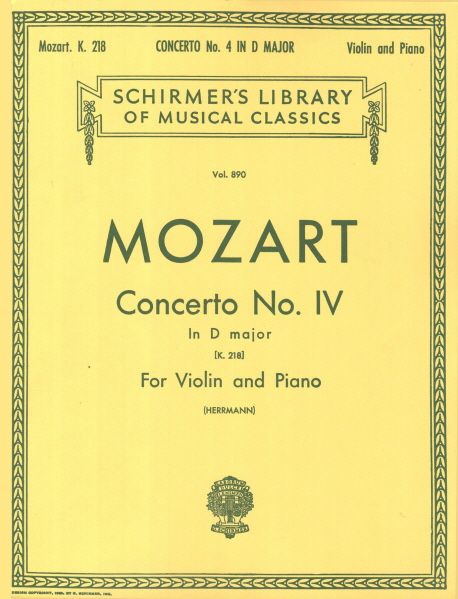 Mozart : Violin Concerto No 4 in D Major K.218 | Wolfgang Amadeus Mozart - 교보문고