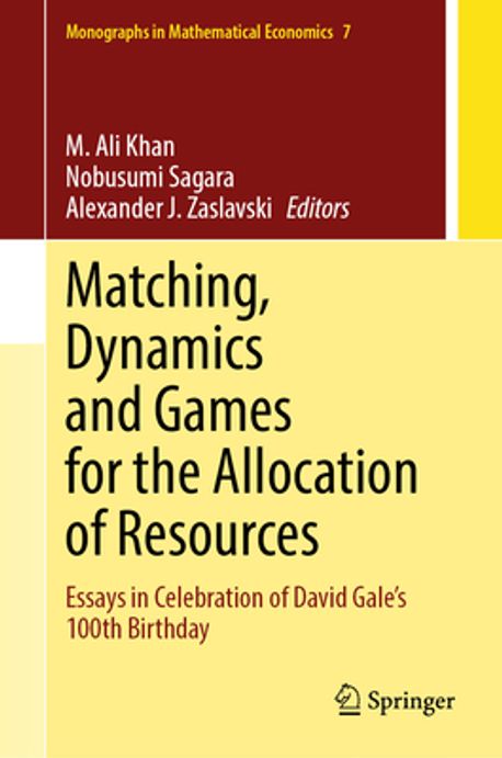 Matching, Dynamics and Games for the Allocation of Resources | Khan, M. Ali - 교보문고