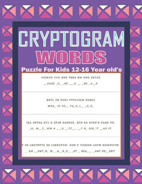 Cryptogram Words Puzzle For Kids 12-16 Year old's | Okeya, Bibi - 교보문고