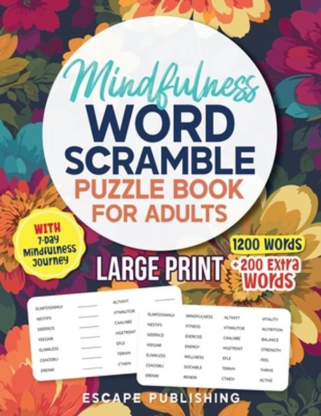 Mindfulness Word Scramble Puzzle Book for Adults | Publishing, Escape ...