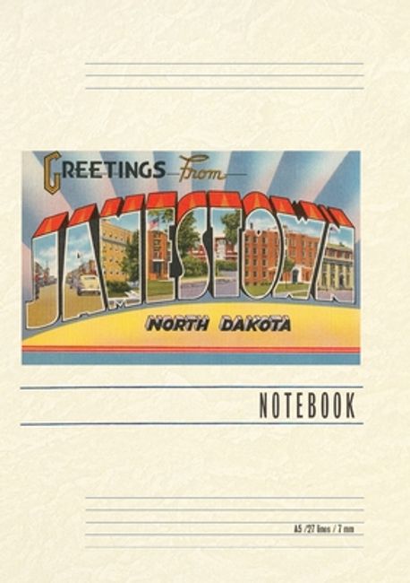 Vintage Lined Notebook Greetings from Jamestown, North Dakota | Found ...
