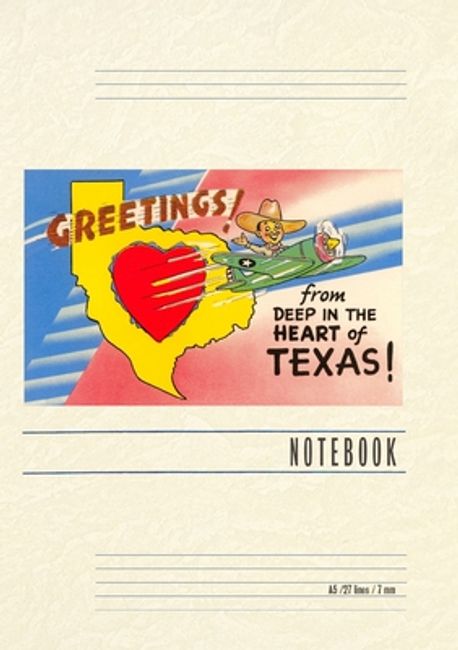 Vintage Lined Notebook Greetings from Deep in the Heart of Texas ...
