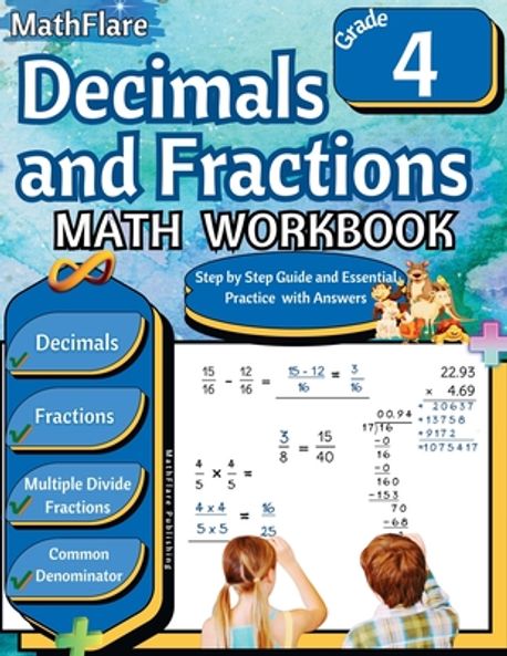 Decimals and Fractions Math Workbook 4th Grade | Publishing, Mathflare ...