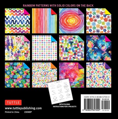 ORIGAMI PAPER 200 SHEETS RAINBOW PATTERNS 6 (15 CM) | Tuttle Publishing ...
