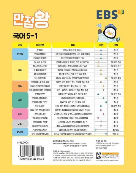 EBS 만점왕 초등 국어 5-1(2024) | EBS 편집부 - 교보문고