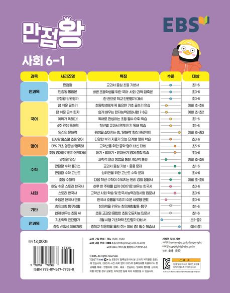 EBS 만점왕 초등 사회 6-1(2024) | EBS 편집부 - 교보문고