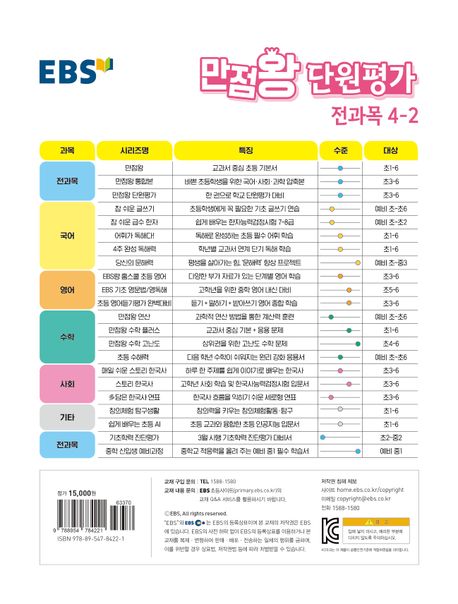 EBS 만점왕 단원평가 초등 전과목 4-2(2024) | EBS교육방송 편집부 - 교보문고