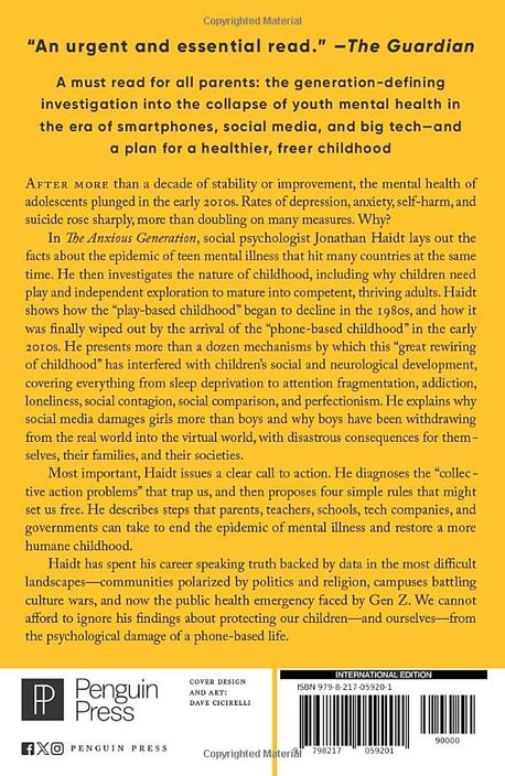 The Anxious Generation | Jonathan Haidt - 교보문고