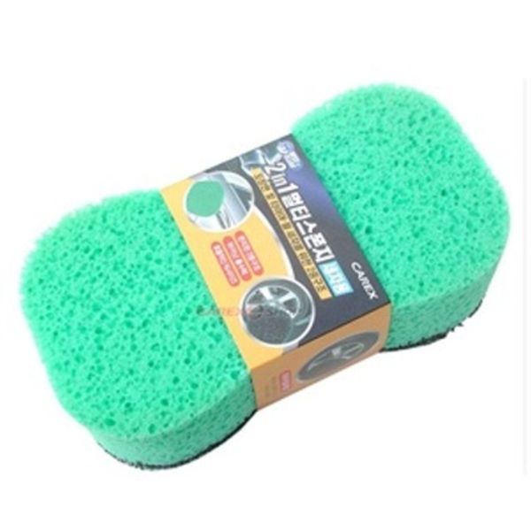 hplusmall 셀프 손세차 필수품 2in1 세차 스펀지 도장 타이어 - 핫트랙스