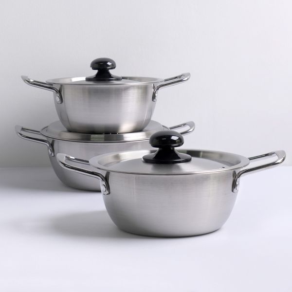 kitchen malling 마틴 실버 스테인레스 IH 양손 라면 냄비 3size 택1 - 핫트랙스