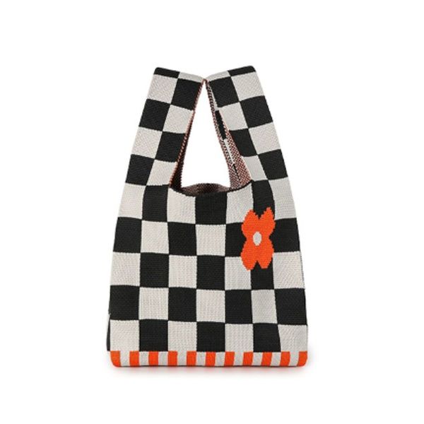 hplusmall 여성 데일리 미니 손목 토트백 패션 신상 니트 가방[W - 핫트랙스