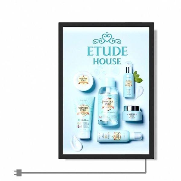 hplusmall 메뉴 안내 LED배너 벽걸이 입간판 액자 STL-04BK B2[W - 핫트랙스