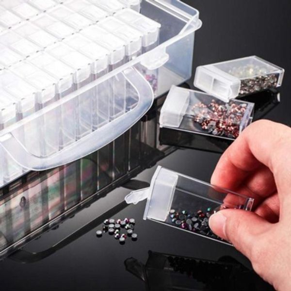 hplusmall 64칸 파츠 비즈 부자재 보관함 수납 케이스 RD-10412 - 핫트랙스