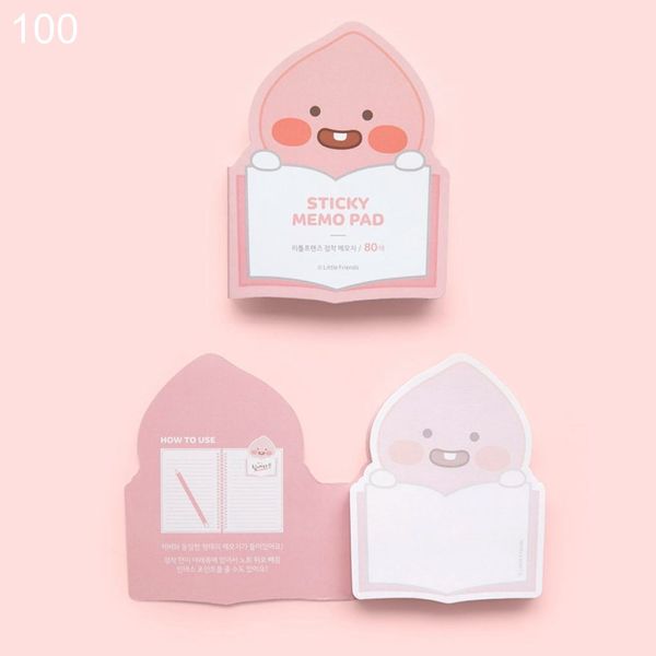 hplusmall 점착메모지 70x10x91mm 어피치 80매 100개(WE1431B) - 핫트랙스