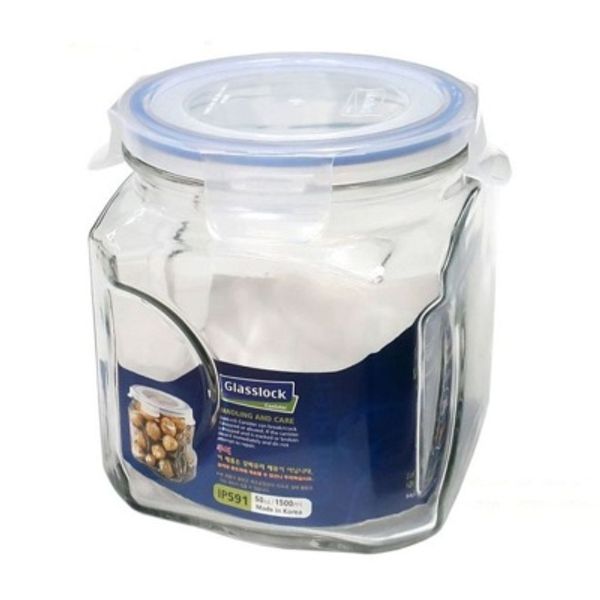 hplusmall 밀폐용기 캐니스터 보관 조미료통 양념통 유리병 1.5L - 핫트랙스