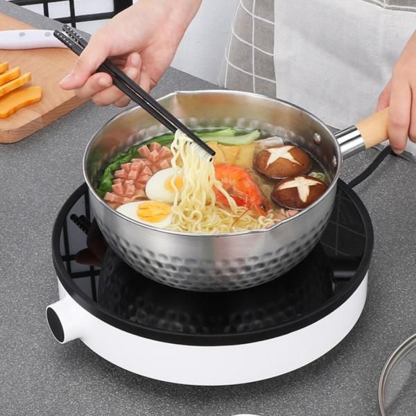 MagKinder 스텐 인덕션 편수냄비 18cm 우드핸들 코팅 냄비 K799 - 핫트랙스