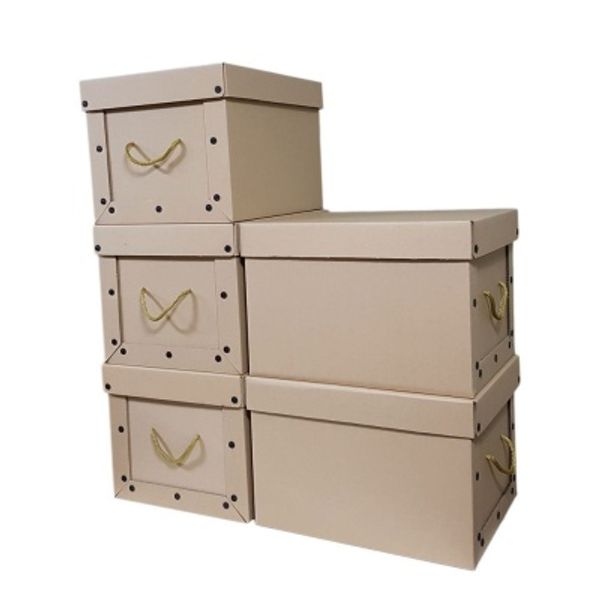 hplusmall 5겹 접이식 종이수납정리함 5개 - 핫트랙스