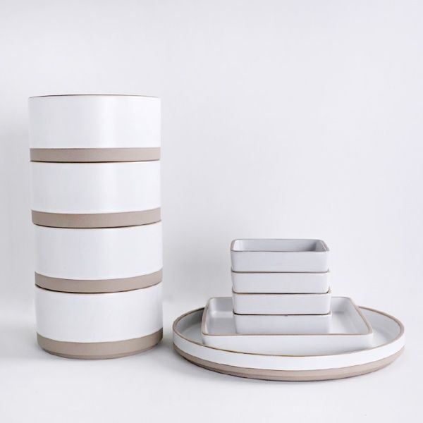 kitchen malling 서하 도자기 무광 4인 식기세트, 그릇세트 B 18p - 핫트랙스