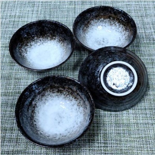 hplusmall 샤론 블랙 앤 화이트 대접 4P 면기 라면그릇 접시 - 핫트랙스